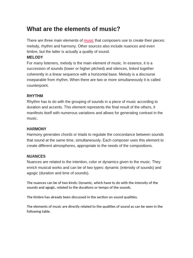 Elements of Music | PDF