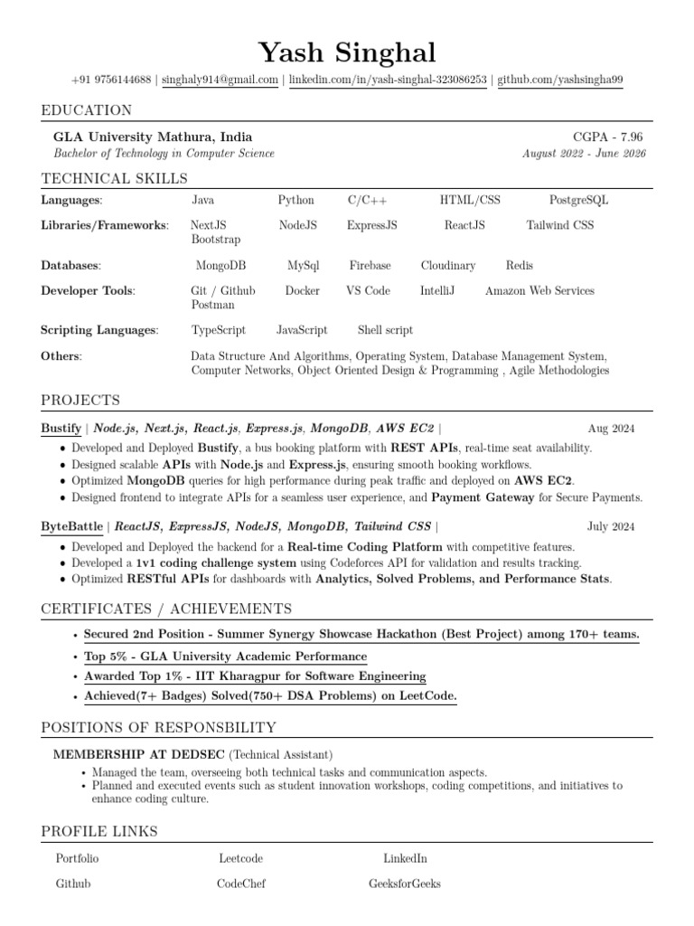 Yash Fullstack Developer-2 | PDF | Computing | Software Engineering