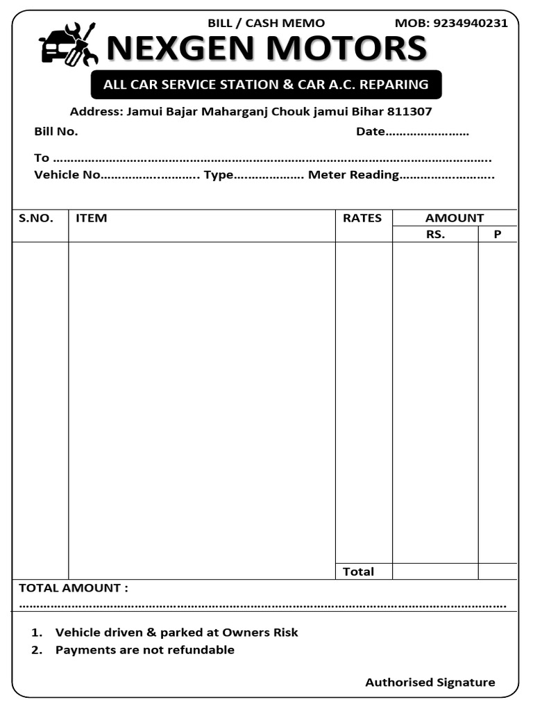 Professional Bill Book | PDF