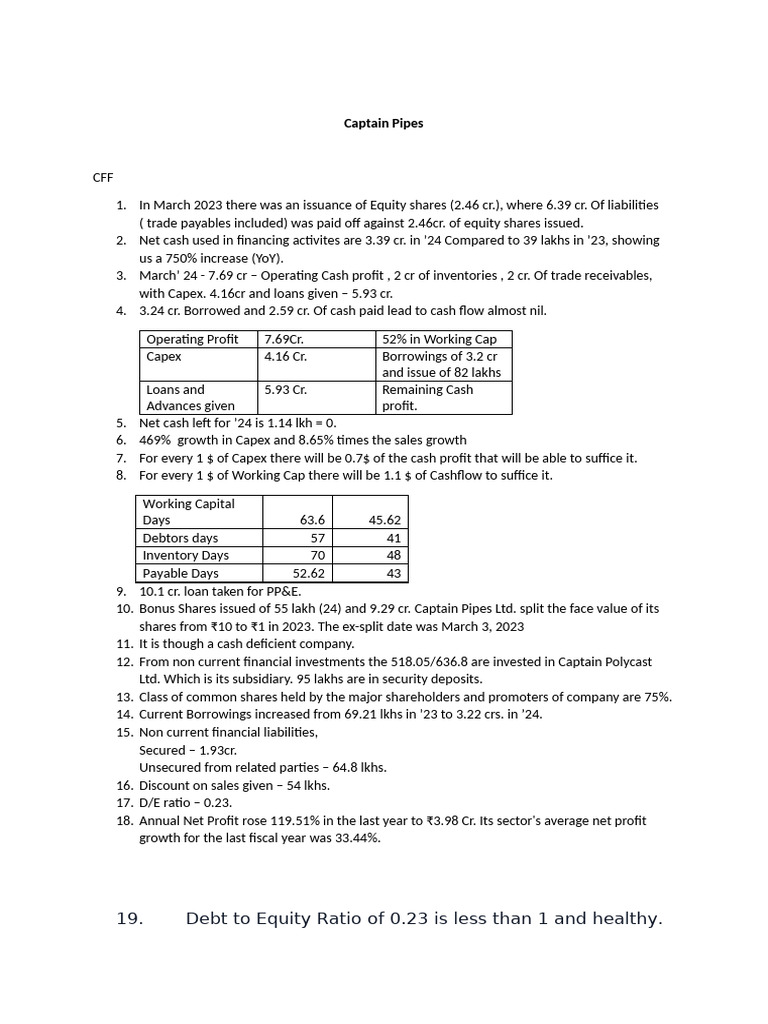 Captain Pipes | PDF | Equity (Finance) | Financial Services