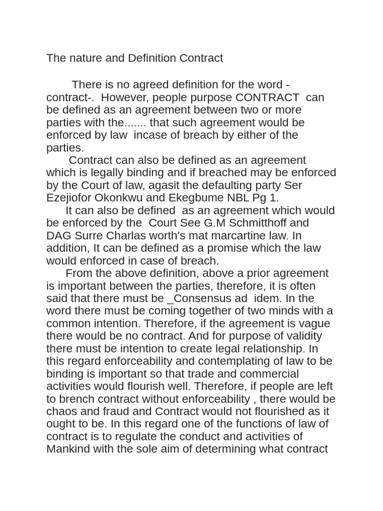 Law of Contract LAW 203 1 | PDF | Offer And Acceptance | Consideration