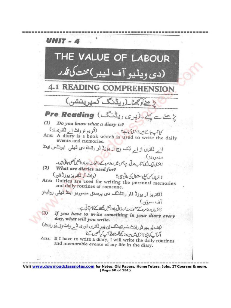 English 6th Class Sindh Board Notes 4 | PDF