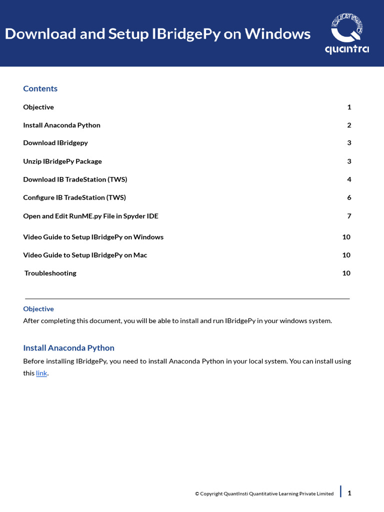 and Setup IBridgePy On Windows | PDF | Filename | Software
