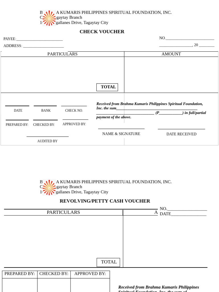 CHECK VOUCHER FORMAT WORD | PDF