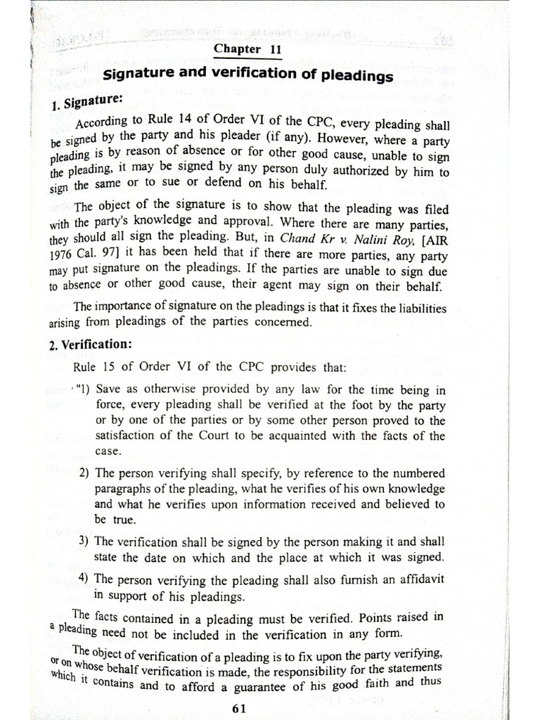 Signature and Verification of Pleadings | PDF