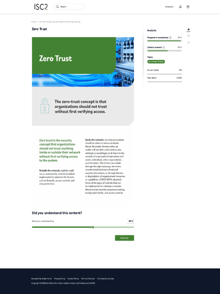 Domain 3 Security Architecture and Engineering - Zero Trust | PDF