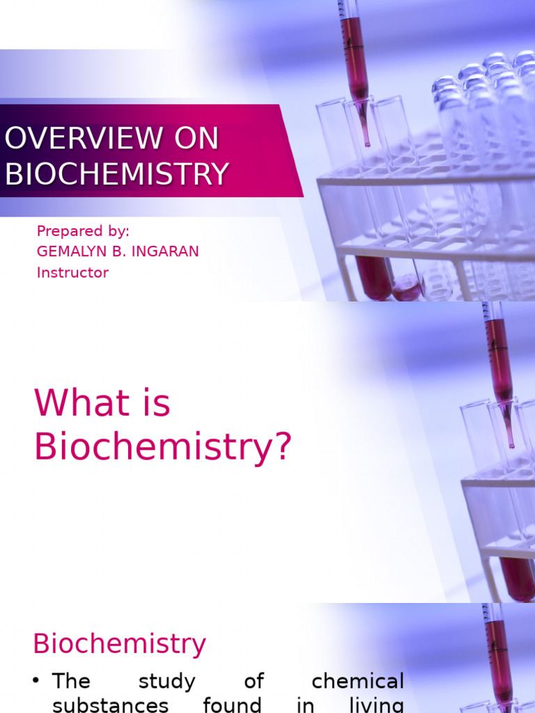 01-OVERVIEW-ON-BIOCHEMISTRY | PDF | Biochemistry | Chemistry