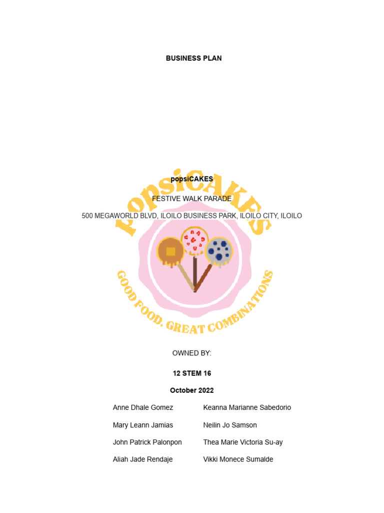 ENTREP - Business Plan STEM 12 16 | PDF | Chief Financial Officer | Brand