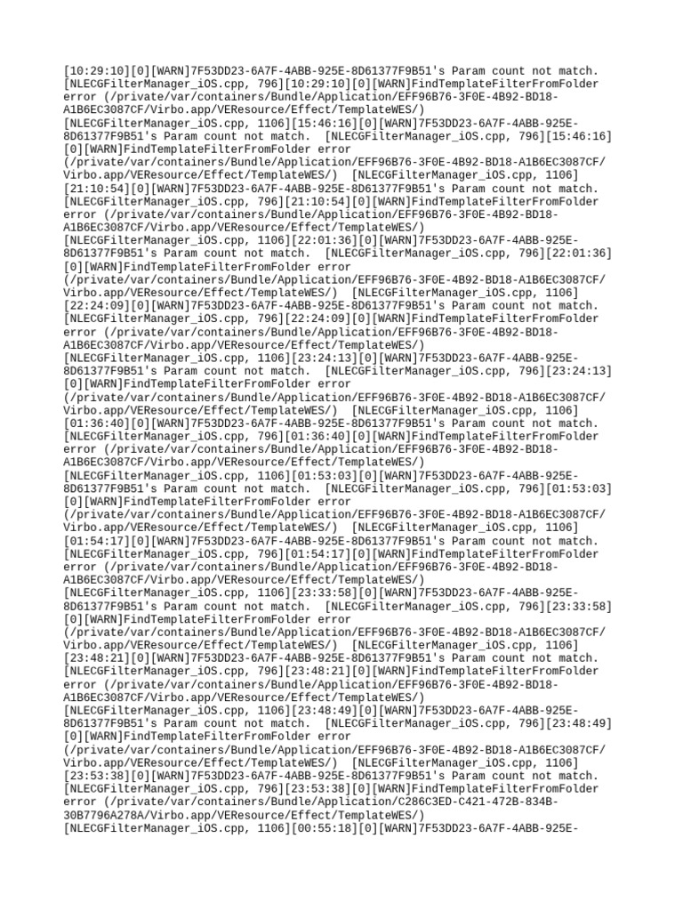 iOS Template Filter Errors Log | PDF