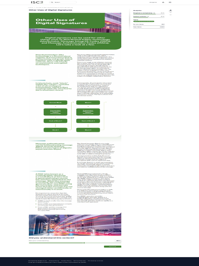 Domain 3 Security Architecture and Engineering - Other Uses of Digital Signatures | PDF