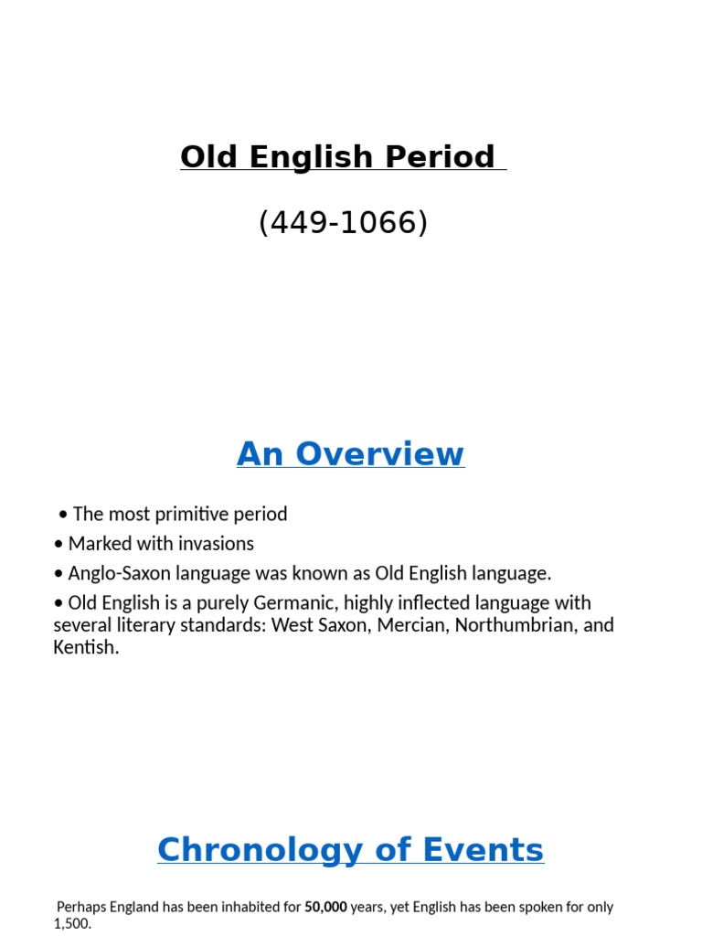 Overview of the Old English Period | PDF | English Language | Wessex