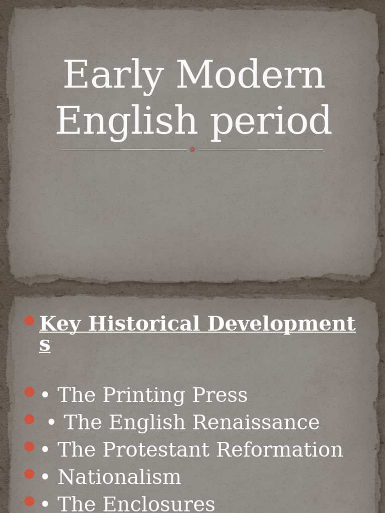 Lecture 15. Early Modern English Period | PDF | English Language ...