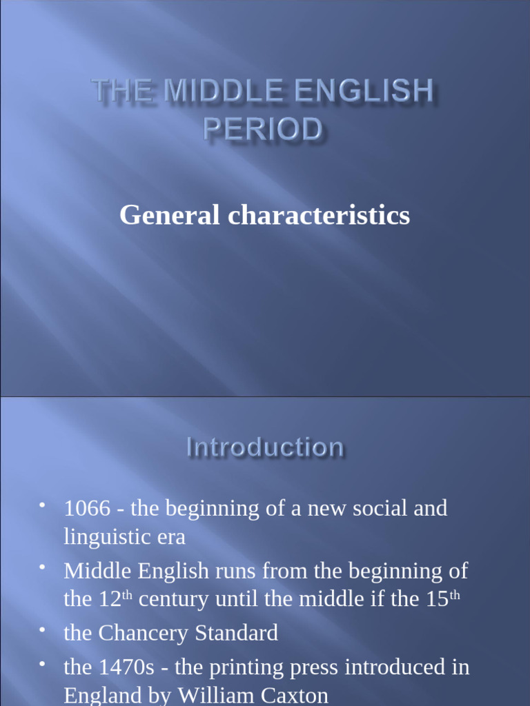 Lecture 14. Middle English | PDF