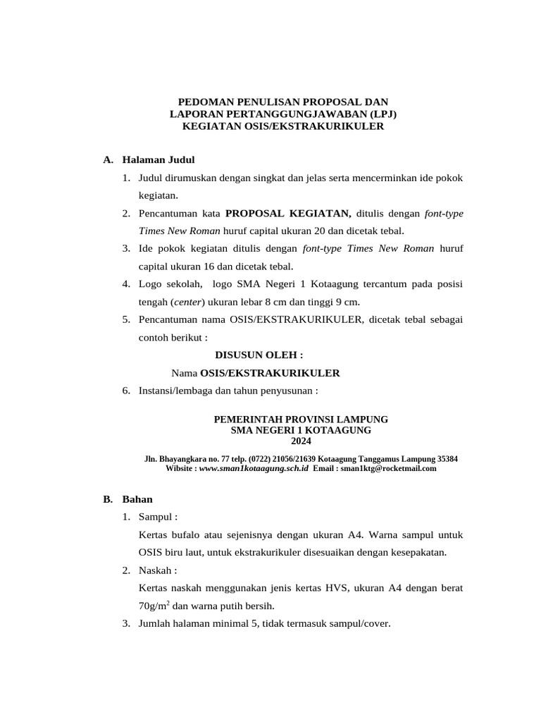 Ped. Penulisan Prop Dan LPJ | PDF