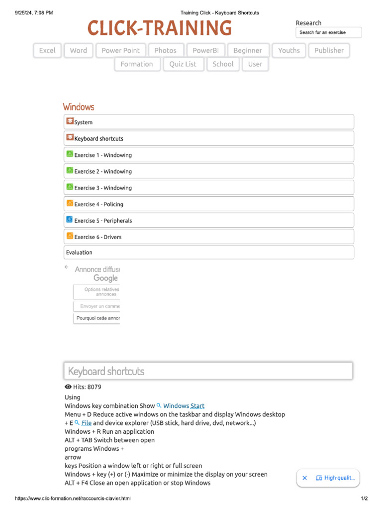 Keyboard Shorcut | PDF