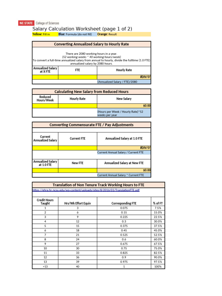Salary Calculation Worksheet | PDF | Salary | Labor