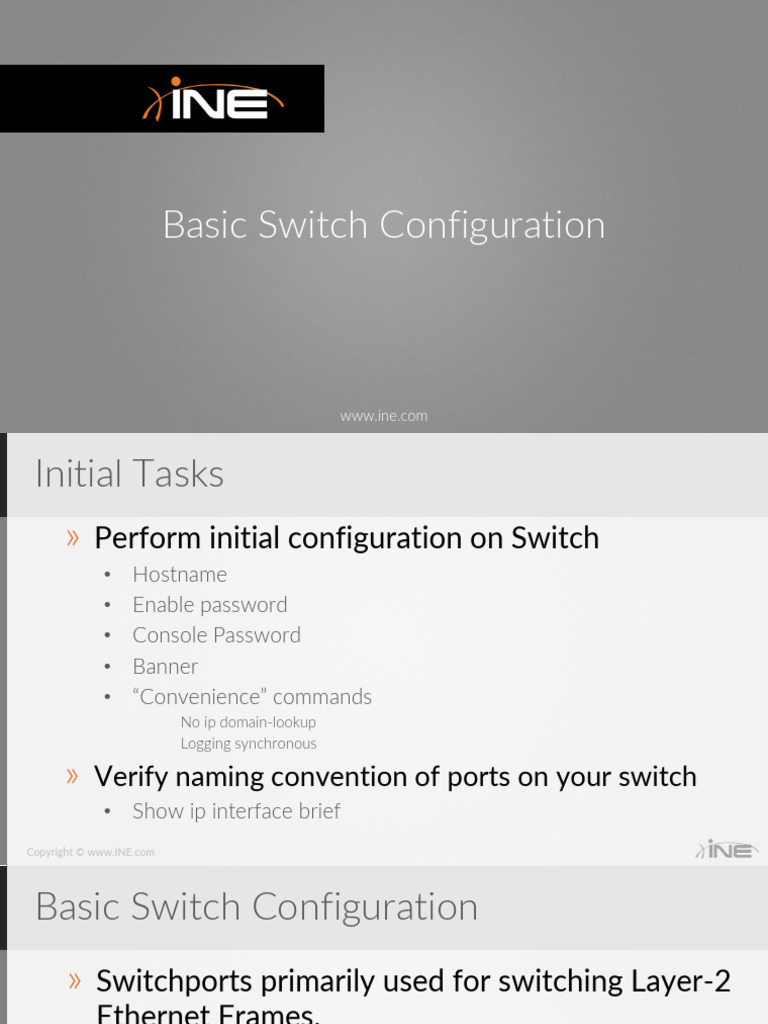 Baic Switch Configuration | PDF | Network Switch | Networking Standards