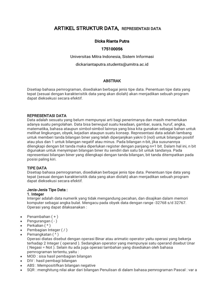 representasi data dicka rianta putra(1) | PDF