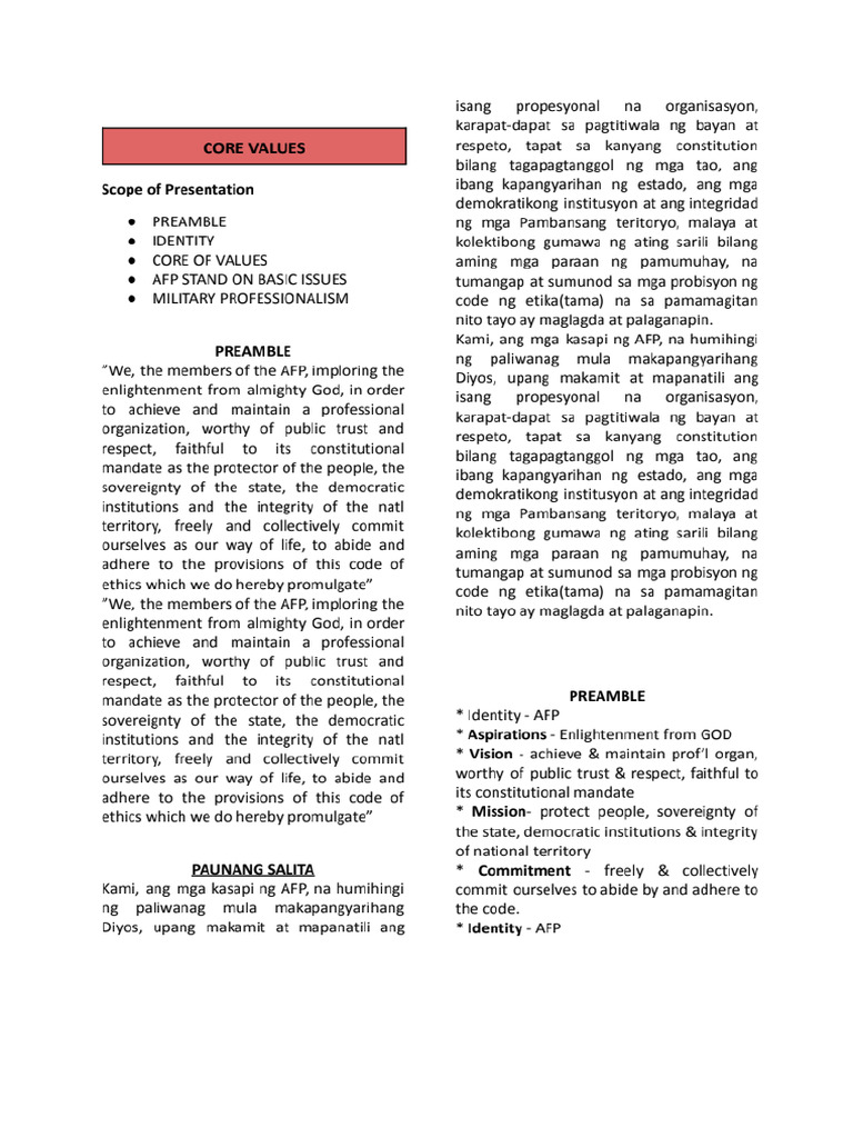 Core Values | PDF