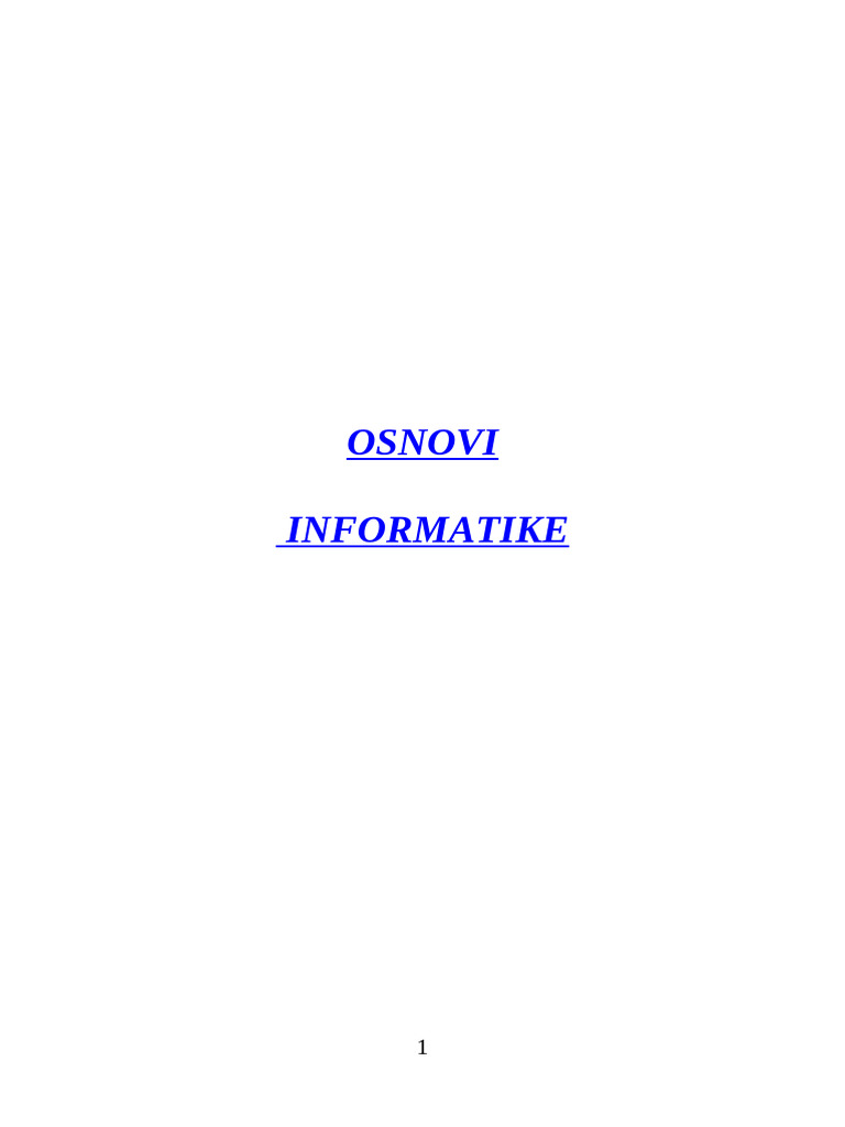 OSNOVI INFORMATIKE I Ustav | PDF