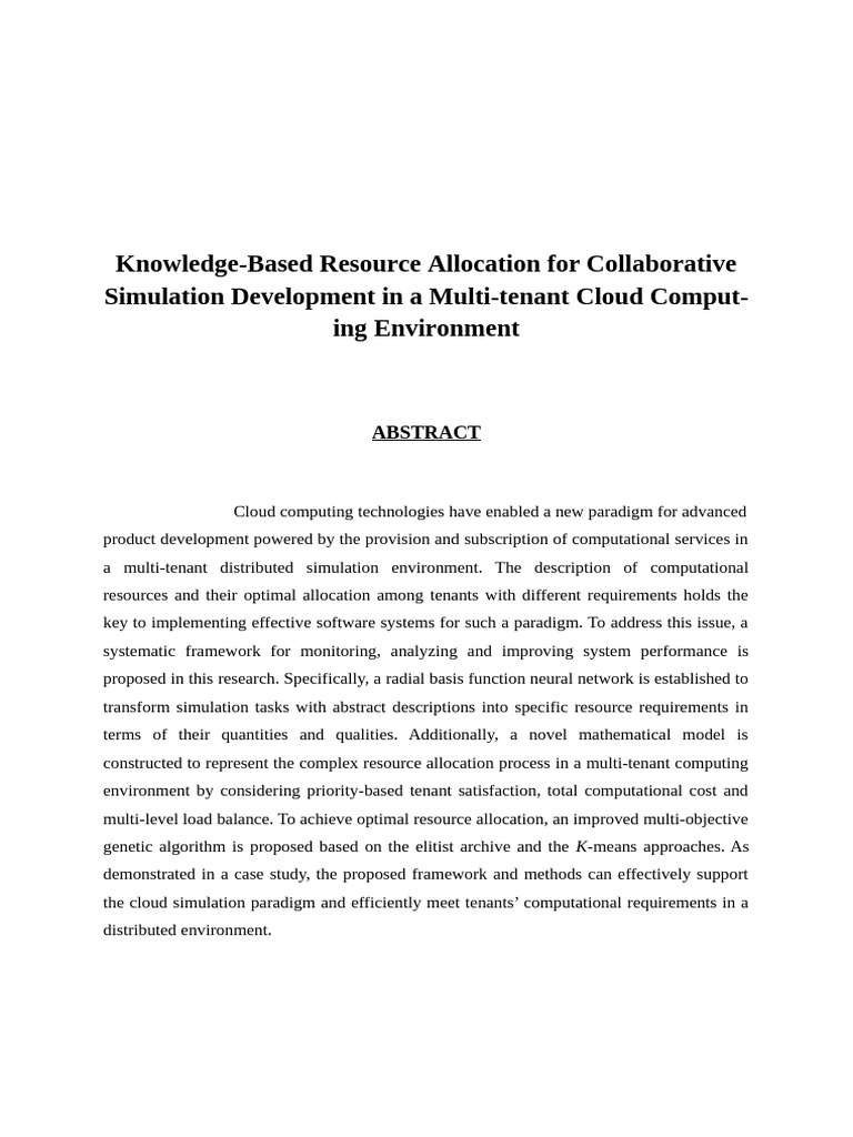Abstract and System Analysis | PDF | Simulation | Mathematical Optimization