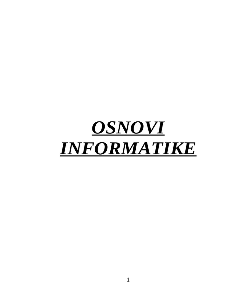 Osnovi Informatike | PDF