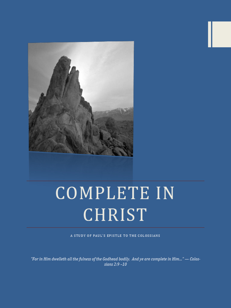 Study of Colossians: Complete in Christ | PDF | Paul The Apostle | Jesus