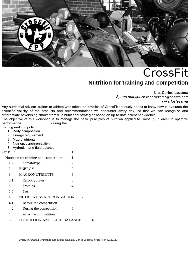 CrossFit Nutrition Workshop Overview | PDF