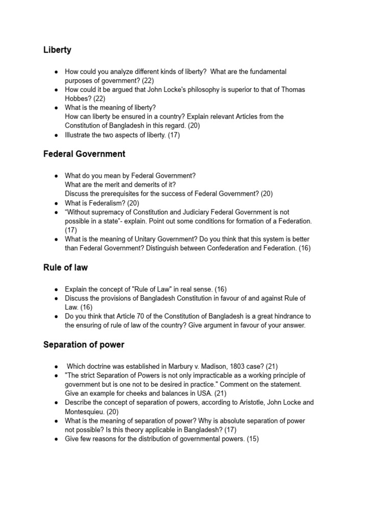 Gov. Politics Election Laws XQ | PDF | Separation Of Powers | Constitution