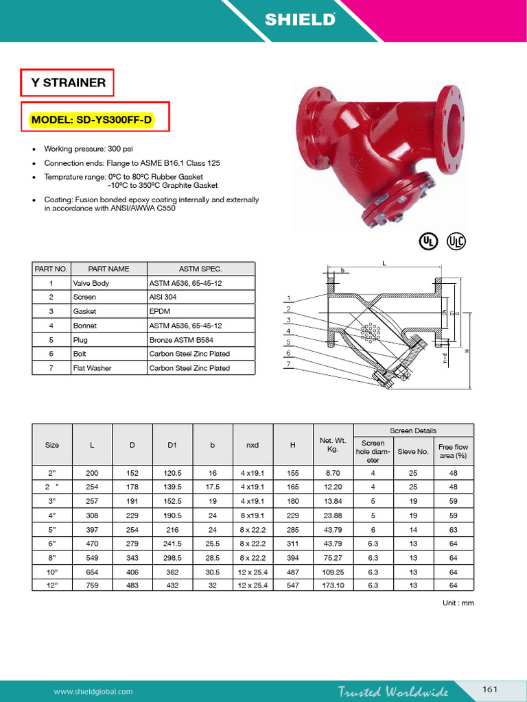 SD-YS300FF-D Y Strainer Specifications | PDF | Materials