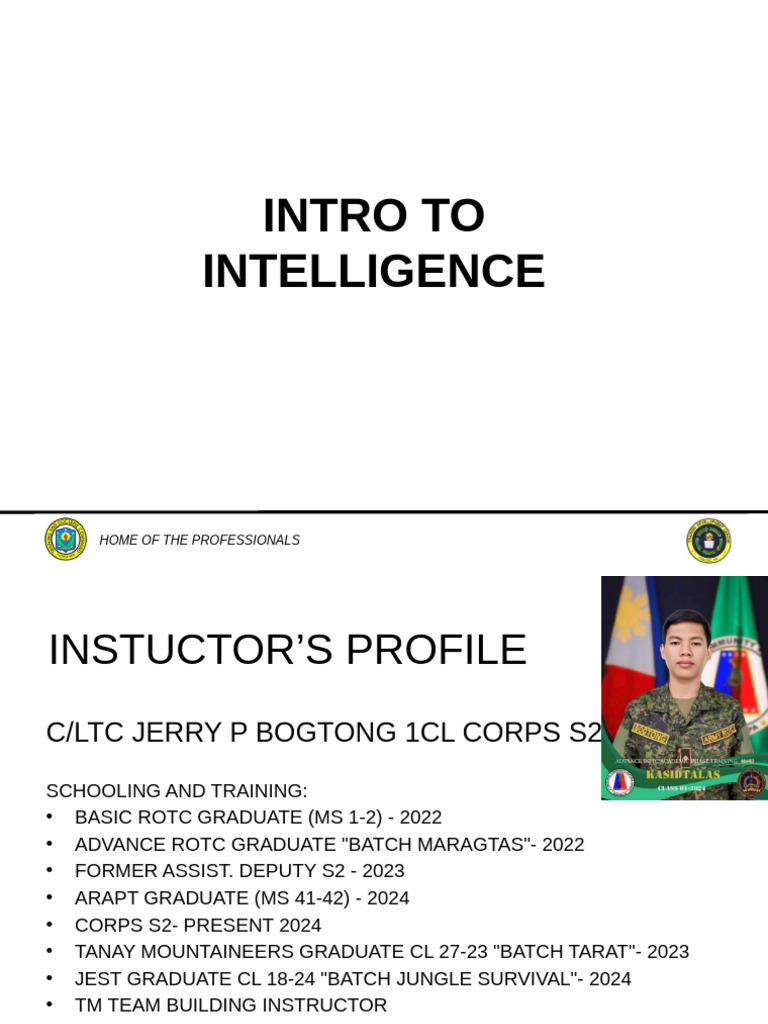 Intro to Intelligence | PDF | Military Intelligence | Counterintelligence