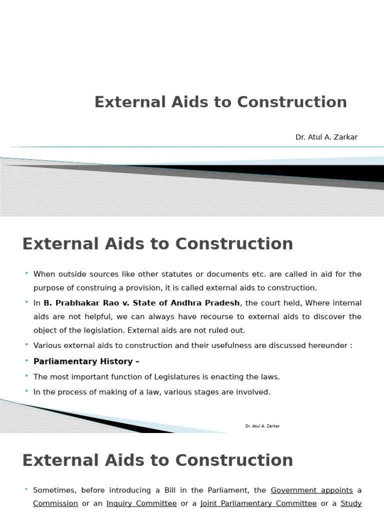 External Aids To Construction | PDF | Bill (Law) | Statutory Interpretation