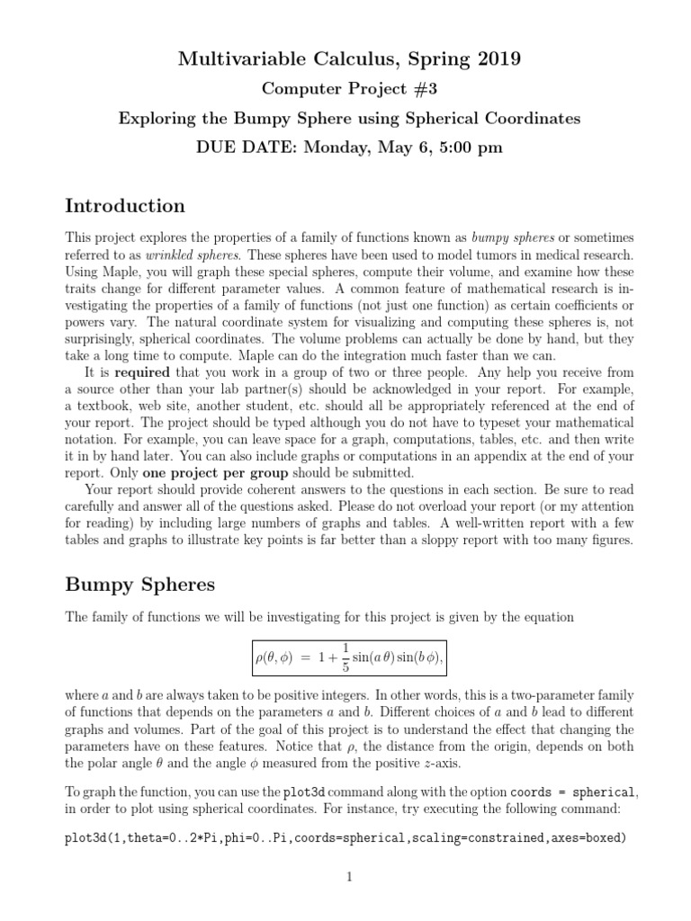 Lab3 | PDF | Sphere | Function (Mathematics)