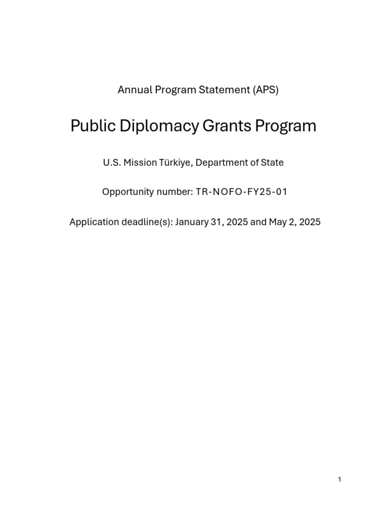 Annual-Program-Statement-TR-NOFO-FY25-01 | PDF | Budget | Risk