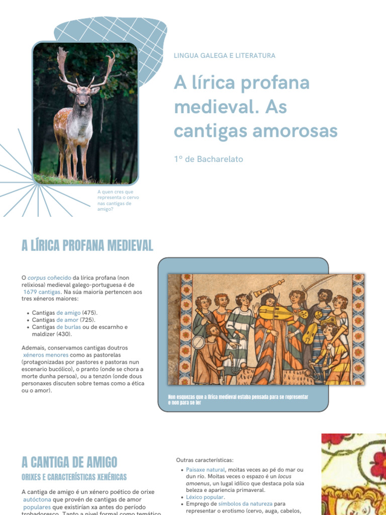 11 A Lírica Profana Medieval. As Cantigas Amorosas | PDF