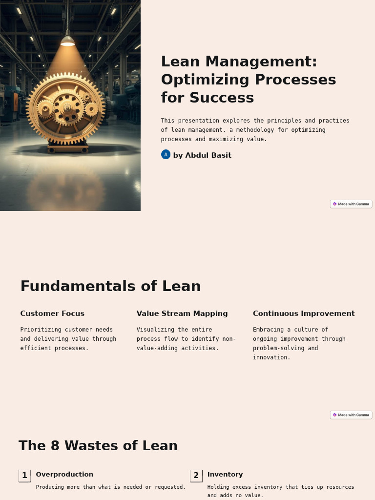 Lean Management Optimizing Processes For Success | PDF | Lean Manufacturing | Business