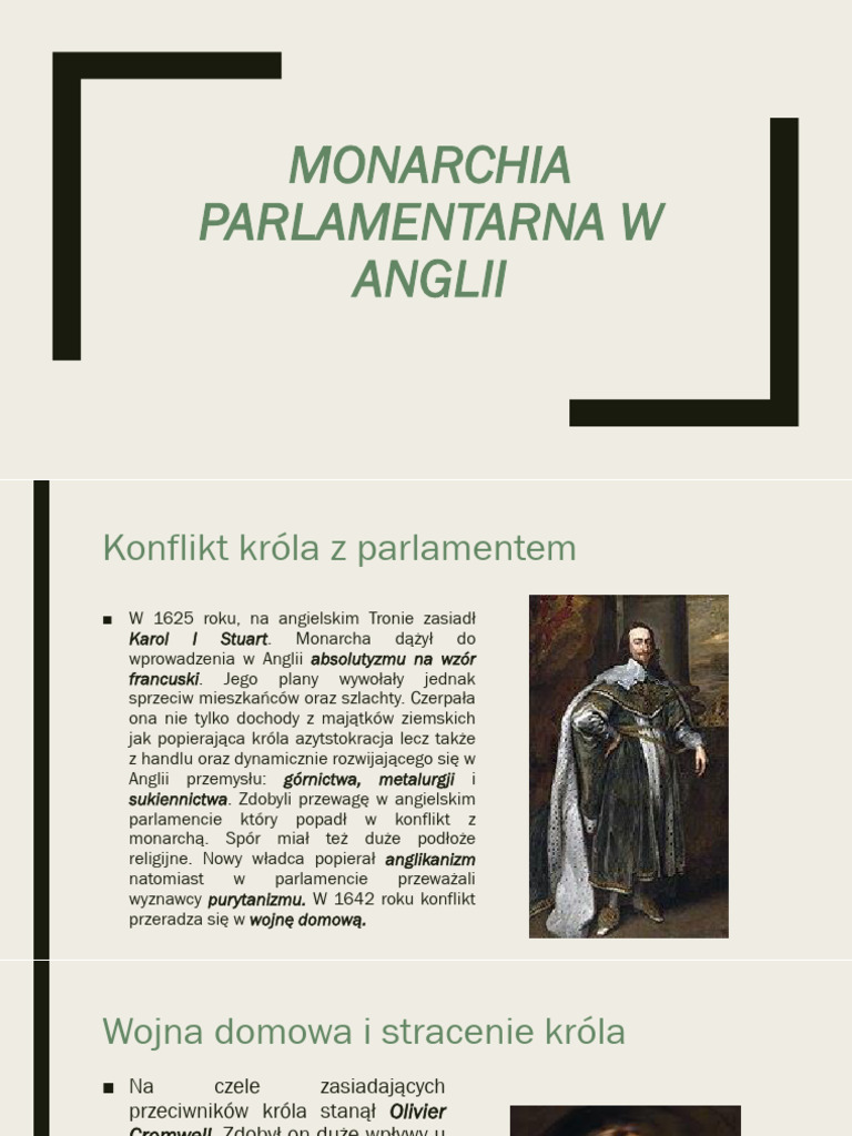 Monarchia Parlamentarna W Anglii | PDF