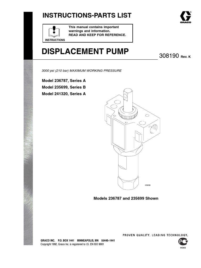 Graco 395st 455st Pump | Pump | Piston | Free 30-day Trial | Scribd