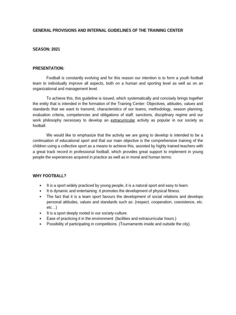 Training Center Project | PDF | Sports | Evaluation