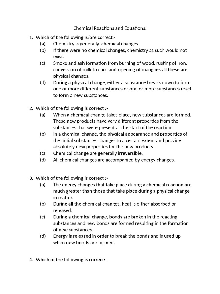 Understanding Chemical Reactions and Equations | PDF | Redox | Chemical ...
