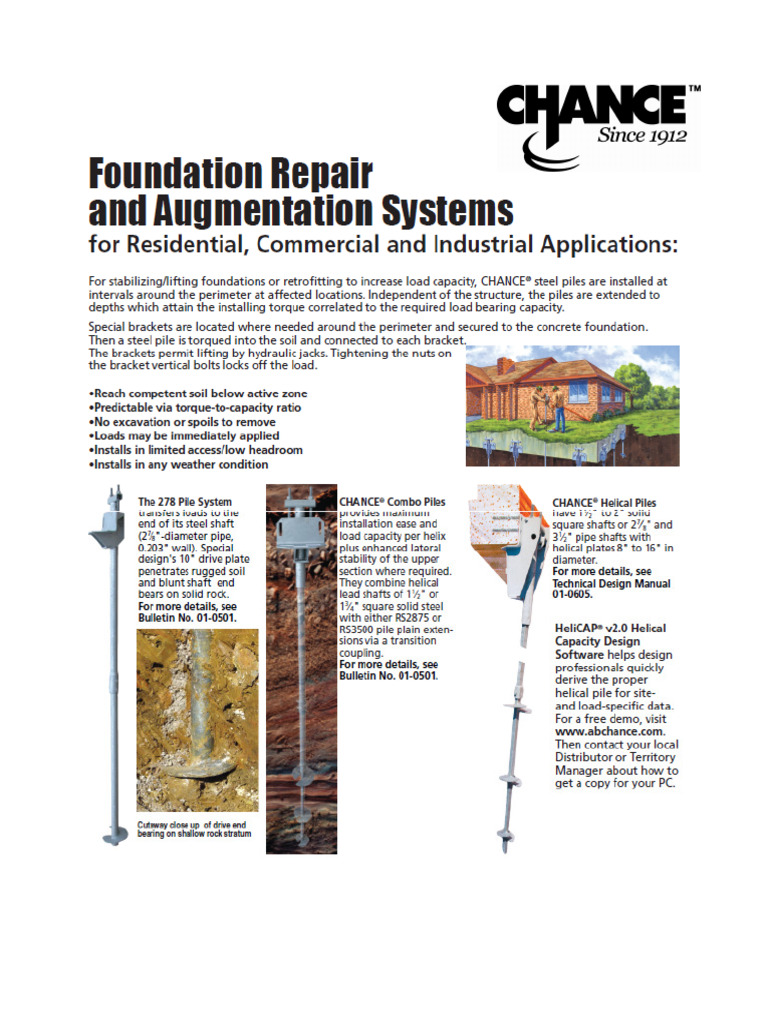 CHANCE Helical Underpinning Brochure | PDF