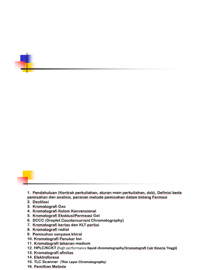 Kuliah 1 Pengantar Metode Pemisahan | PDF