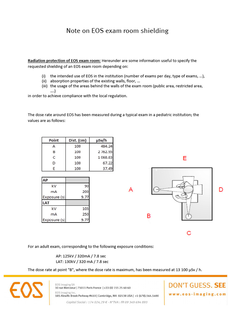 Note On EOS Exam Room Shielding | PDF