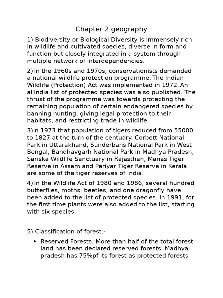 Chapter 2 Geography | PDF | Forests | Tiger