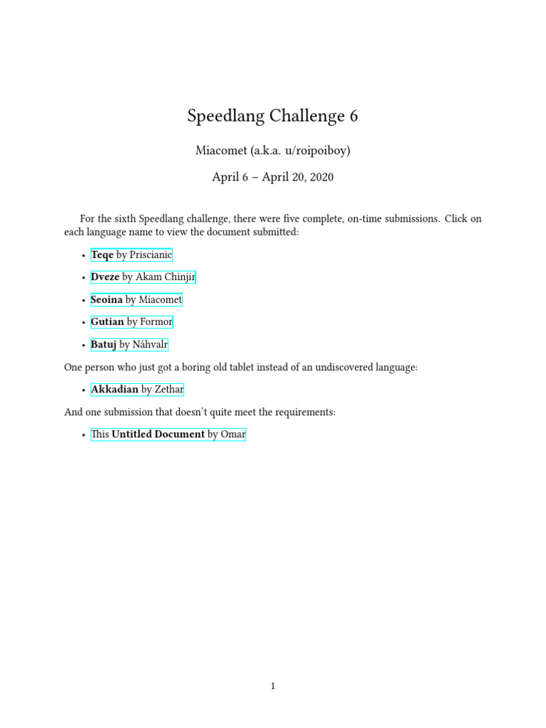 Speedlang 6 Writeup | PDF