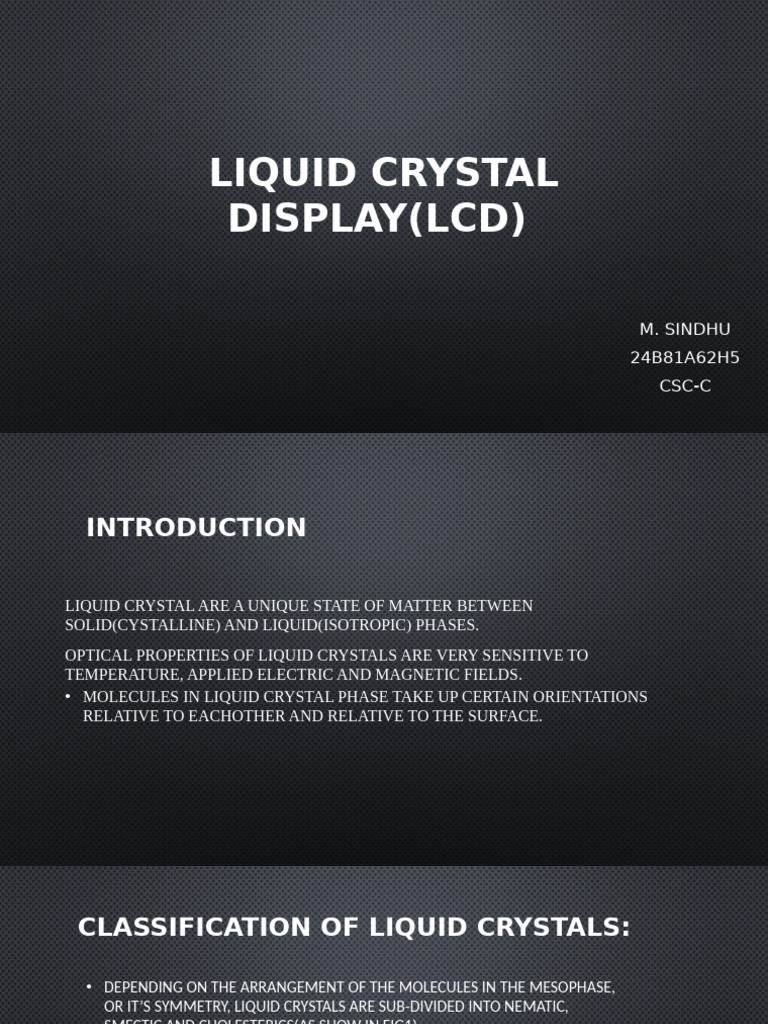 Understanding Liquid Crystal Displays (LCD) | PDF | Liquid Crystal ...