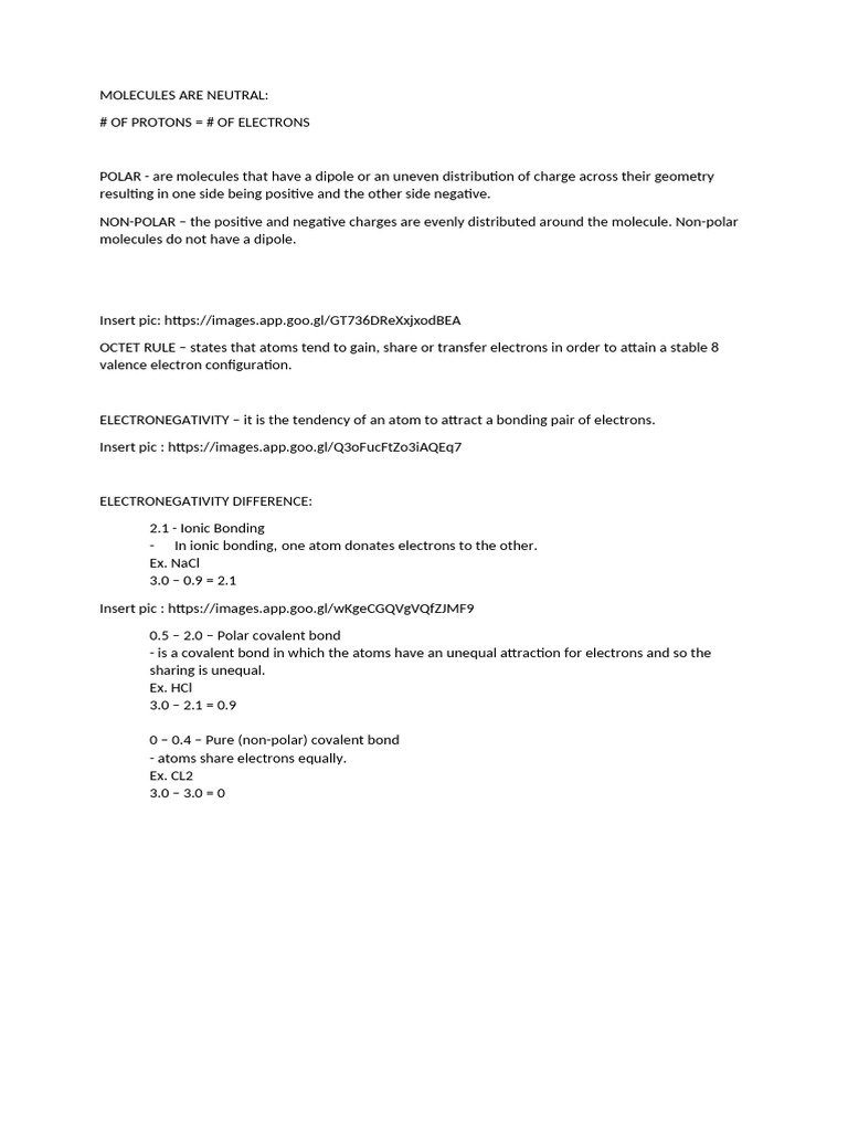 Understanding Polar and Non-Polar Molecules | PDF