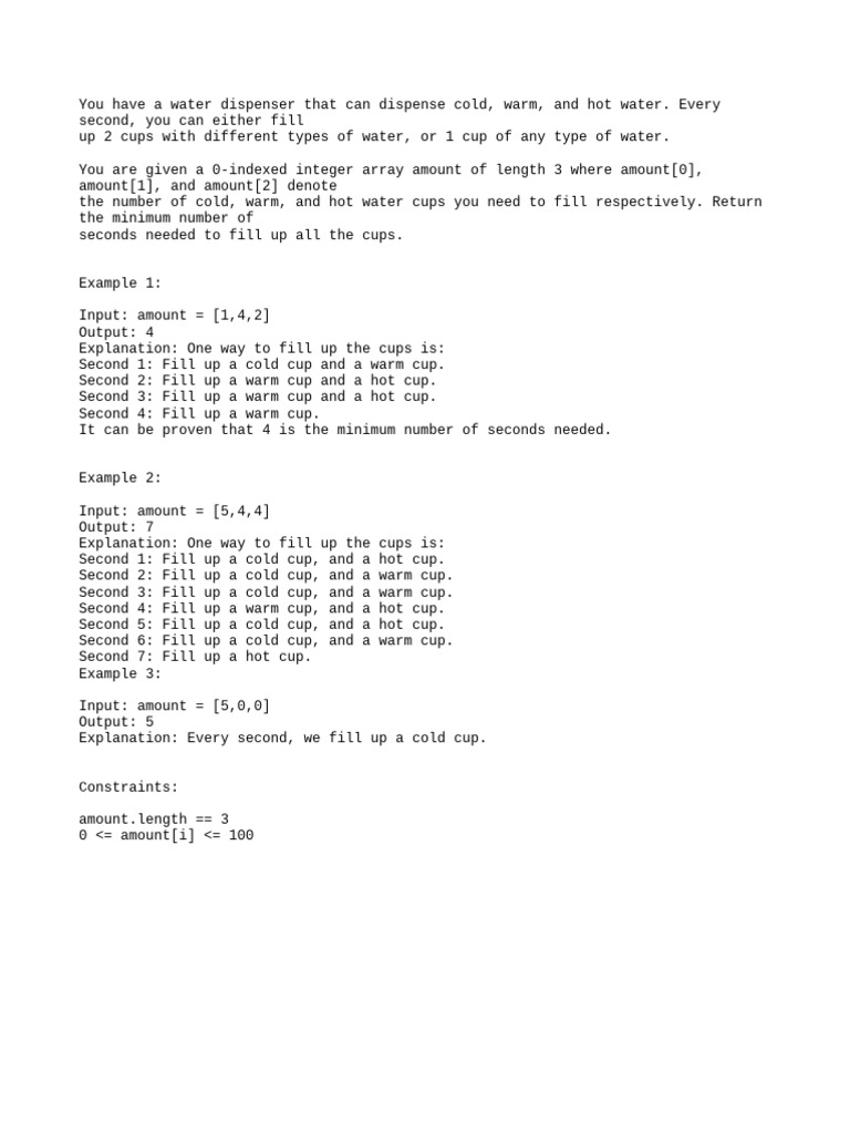 Efficient Cup Filling Strategy | PDF