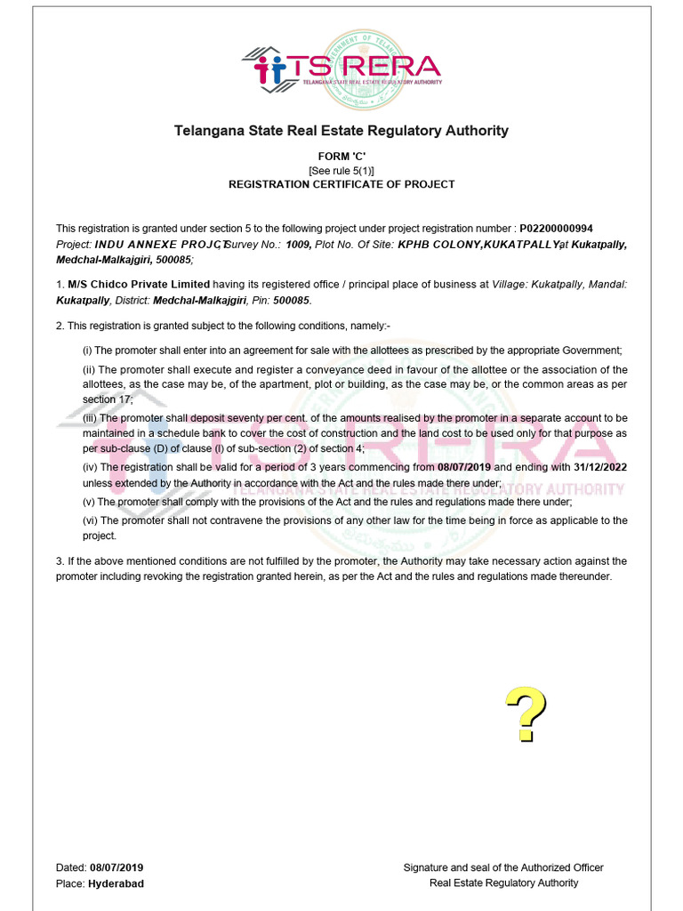 Medchal-Malkajgiri Project Registration | PDF | Civil Law (Common Law ...