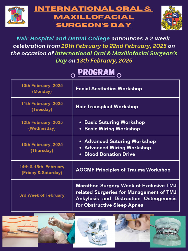 Omfs week flyer | PDF | Oral And Maxillofacial Surgery | Medical ...